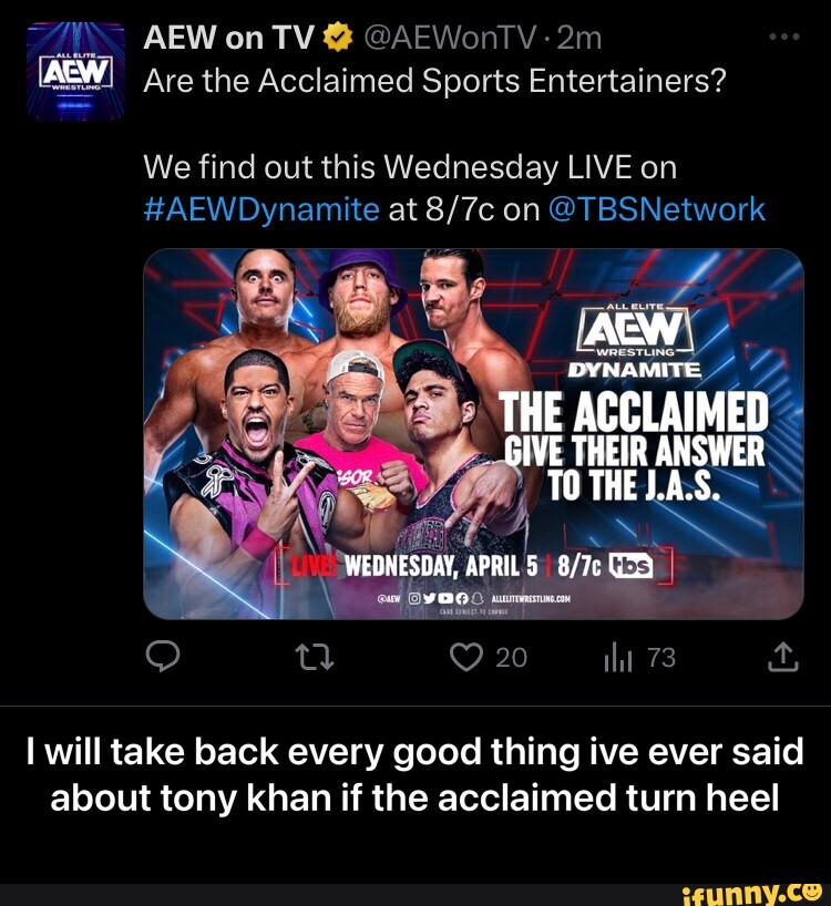 AEW on TV @AEWonTV Are the Acclaimed Sports Entertainers? We find out ...