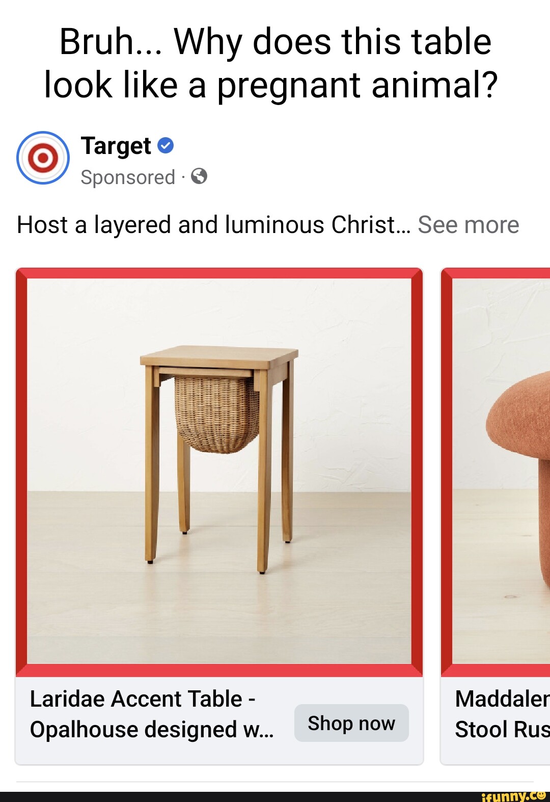Bruh... Why does this table look like a pregnant animal? Target ...