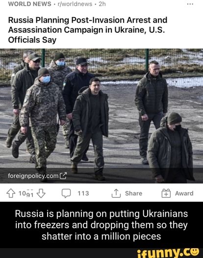 Russia Planning Post-Invasion Arrest and Assassination Campaign in ...