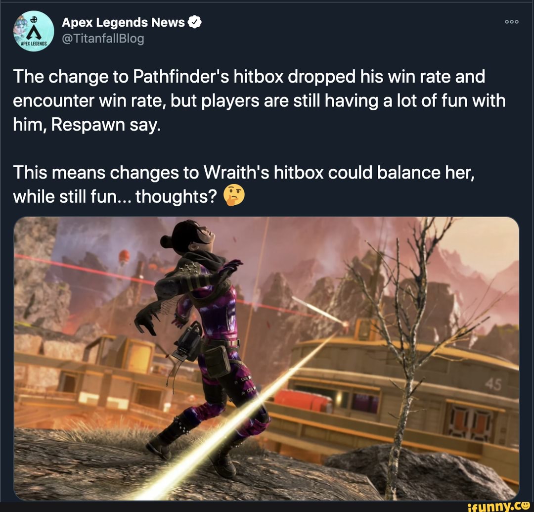 Apex Legends News @ The change to Pathfinder's hitbox dropped his win ...