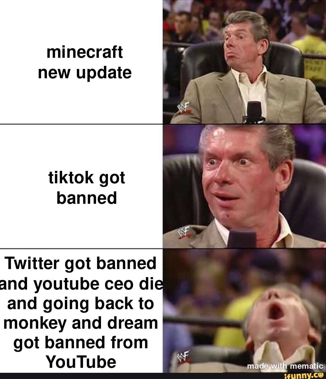 Minecraft new update tiktok got banned Twitter got banned and youtube ...