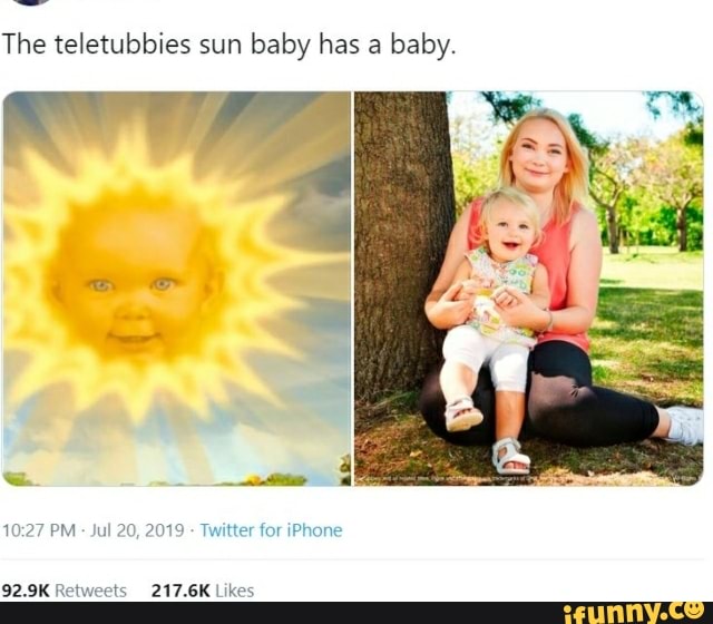 The teletubbies sun baby has a baby. Twitter for iPhone - iFunny