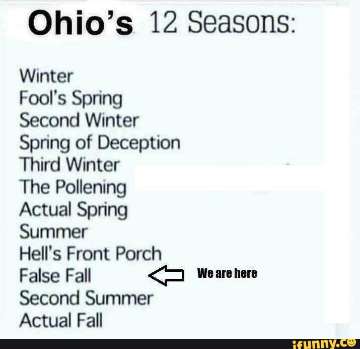Ohio’s 12 Seasons: Winter Fool's Spring Second Winter Spring of ...