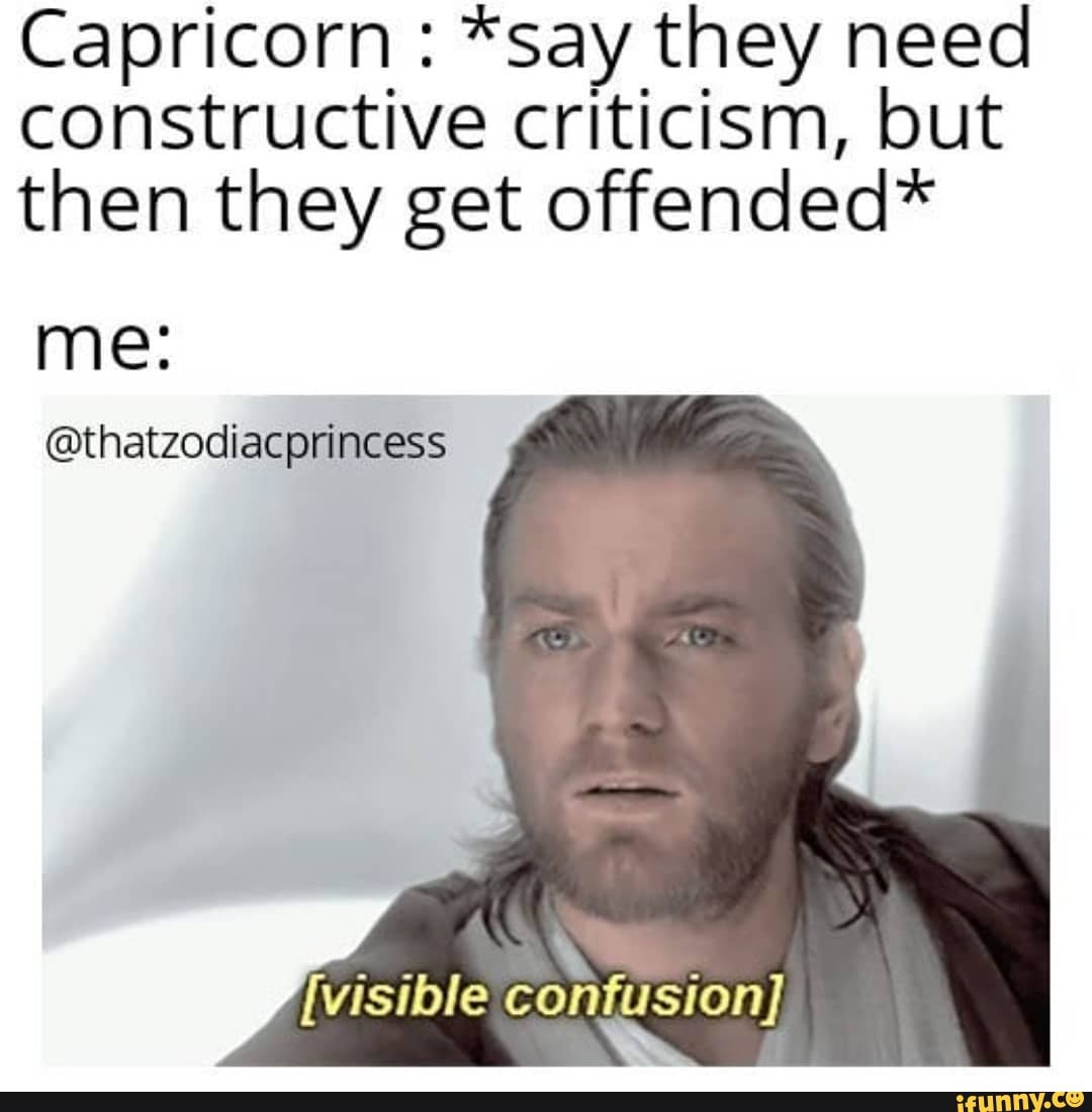 Capricorn : *say they need constructive criticism, but then they get ...