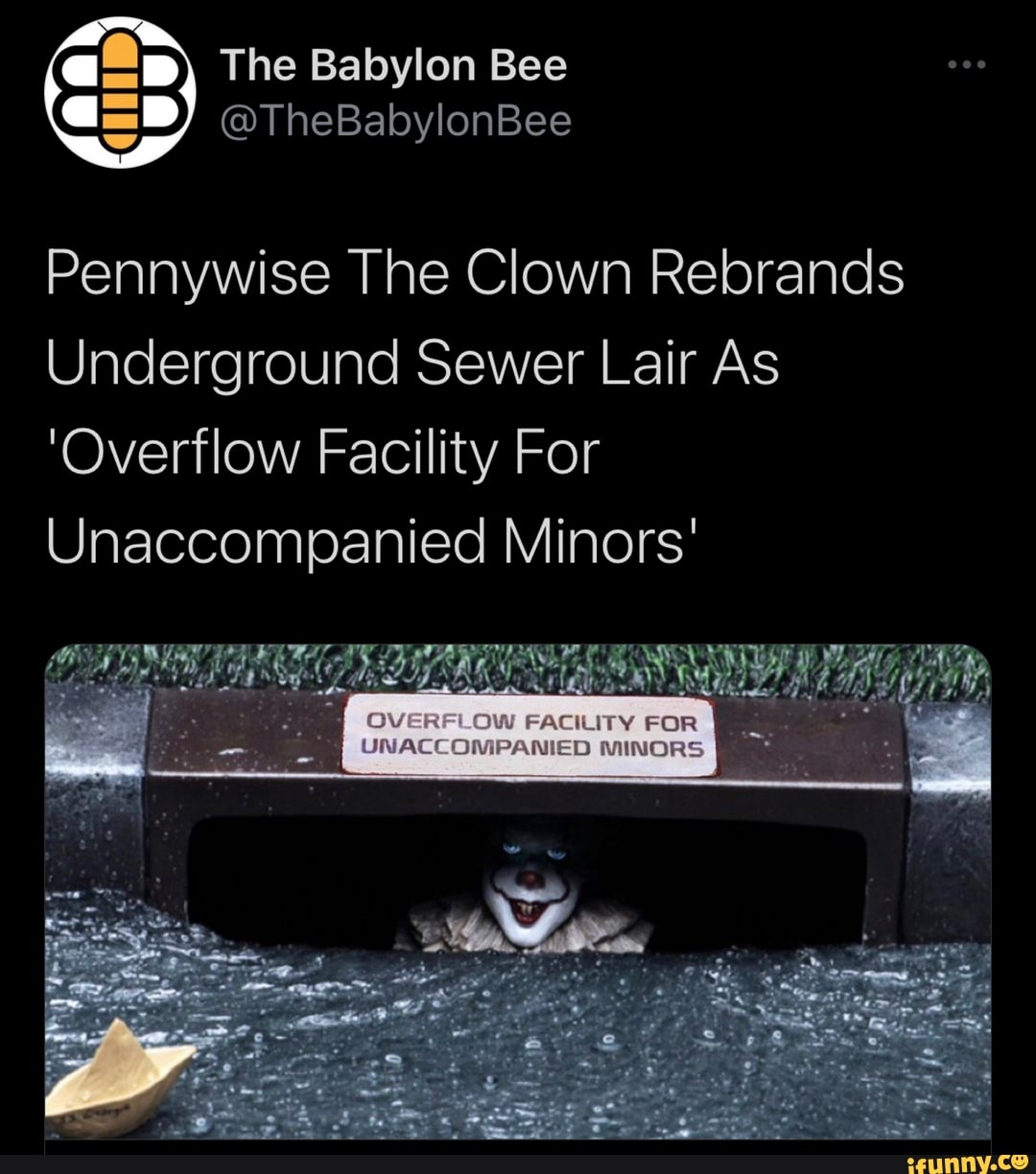 The Babylon Bee CSD) @TheBabylonBee Pennywise The Clown Rebrands ...