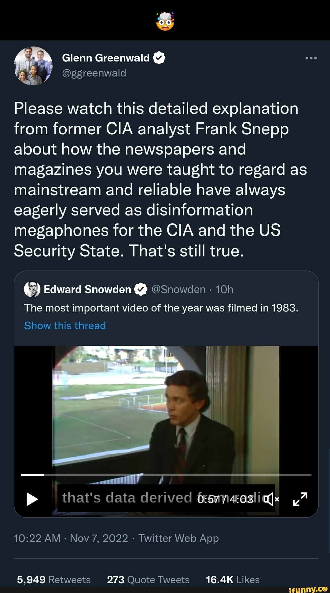 Glenn Greenwald Please watch this detailed explanation from former CIA ...