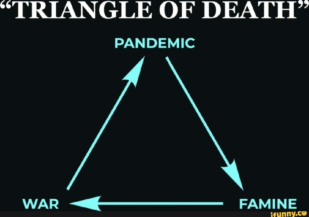 "TRIANGLE OF DEATH" PANDEMIC / \ WAR FAMINE - iFunny