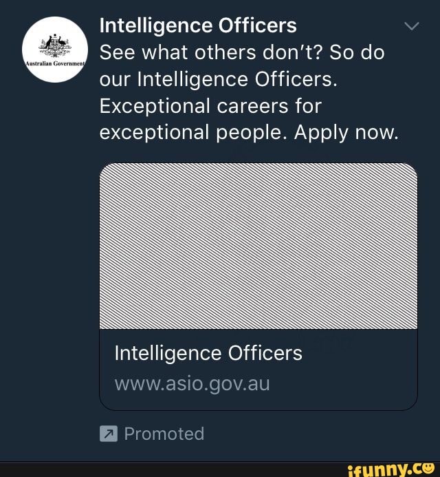 Intelligence Officers See what others don't? So do our Intelligence ...