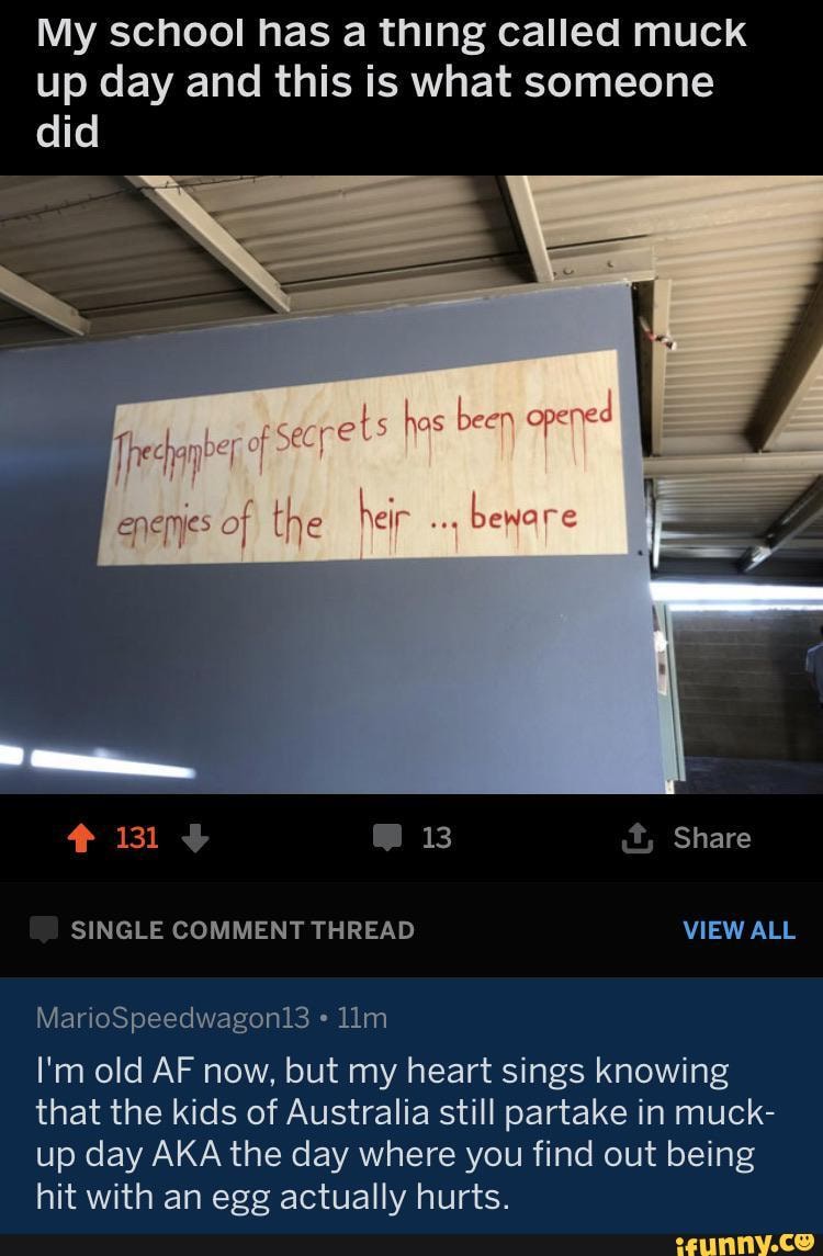 My school has a thing called muck up day and this is what someone did ...