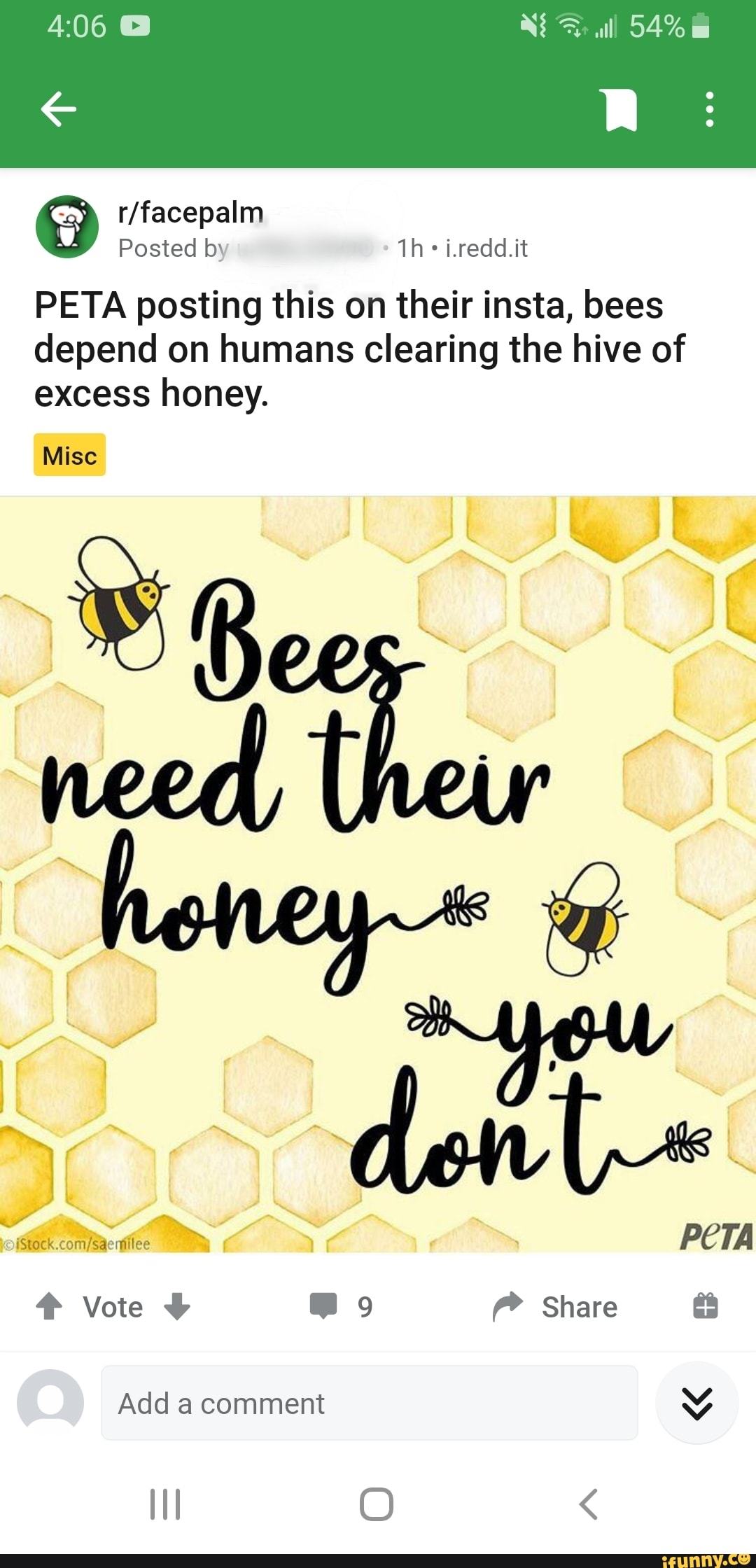 Posted by th i.redd.it PETA posting this on their insta, bees depend on ...