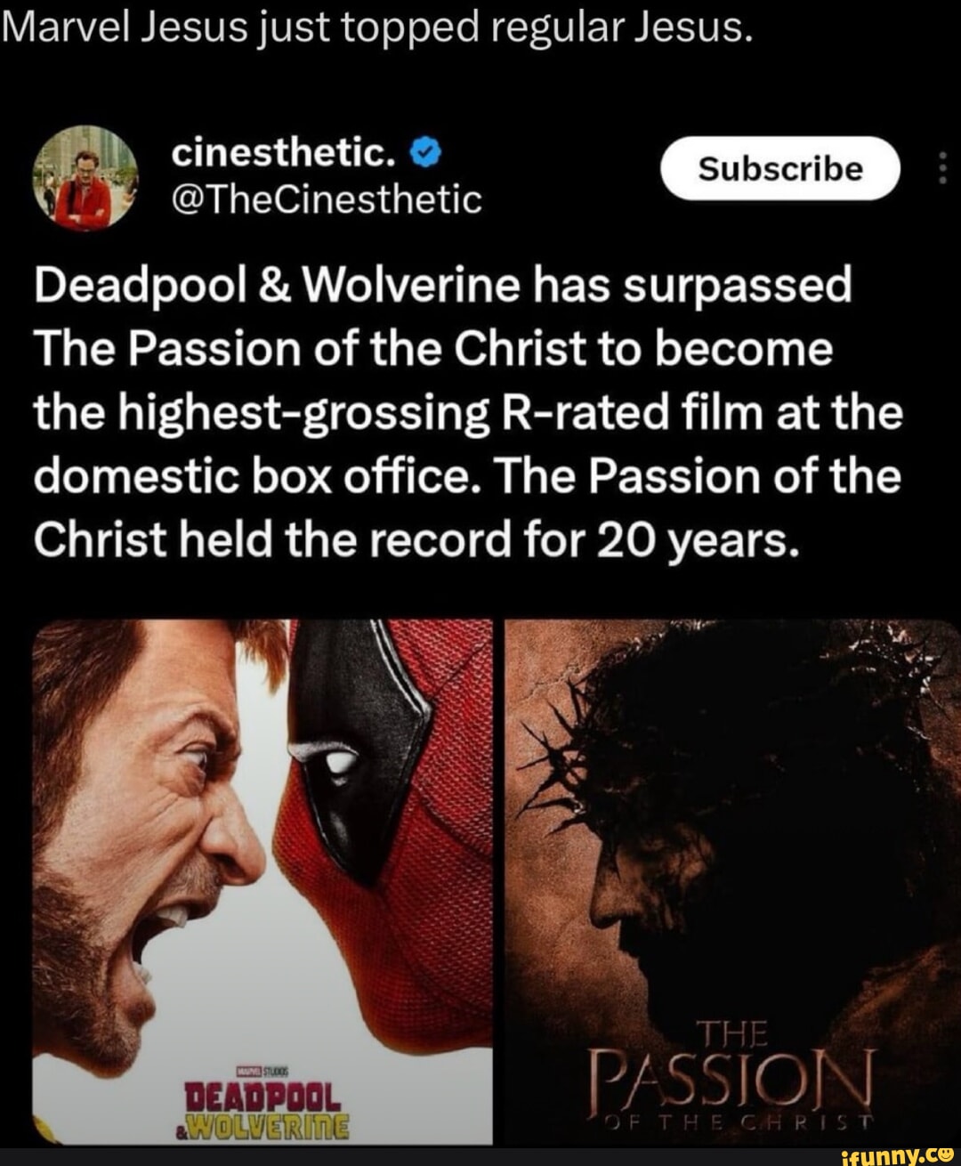 Marvel Jesus just topped regular Jesus. cinesthetic. @TheCinesthetic ...