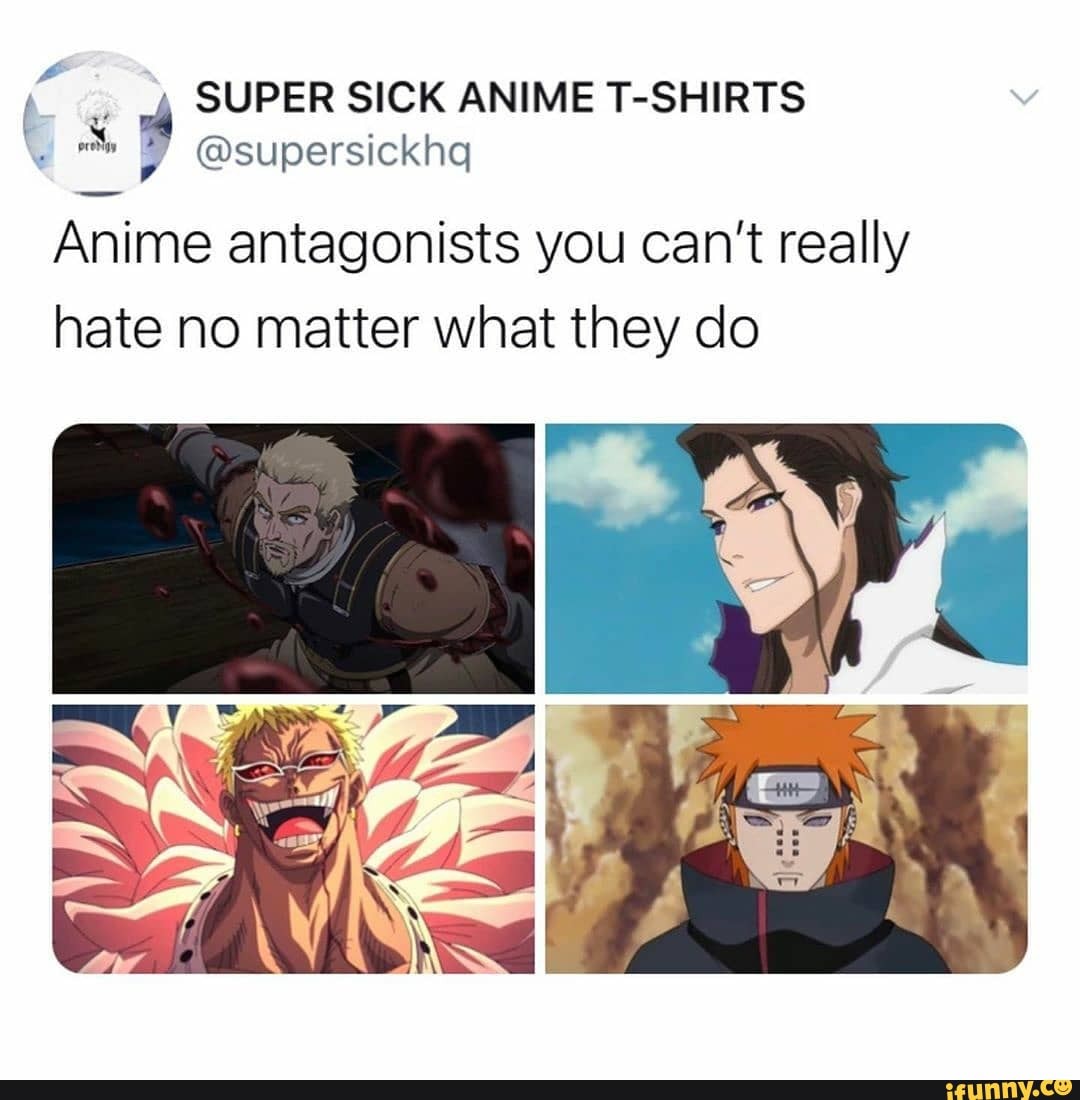 SUPER SICK ANIME T-SHIRTS y @supersickhq Anime antagonists you can't ...