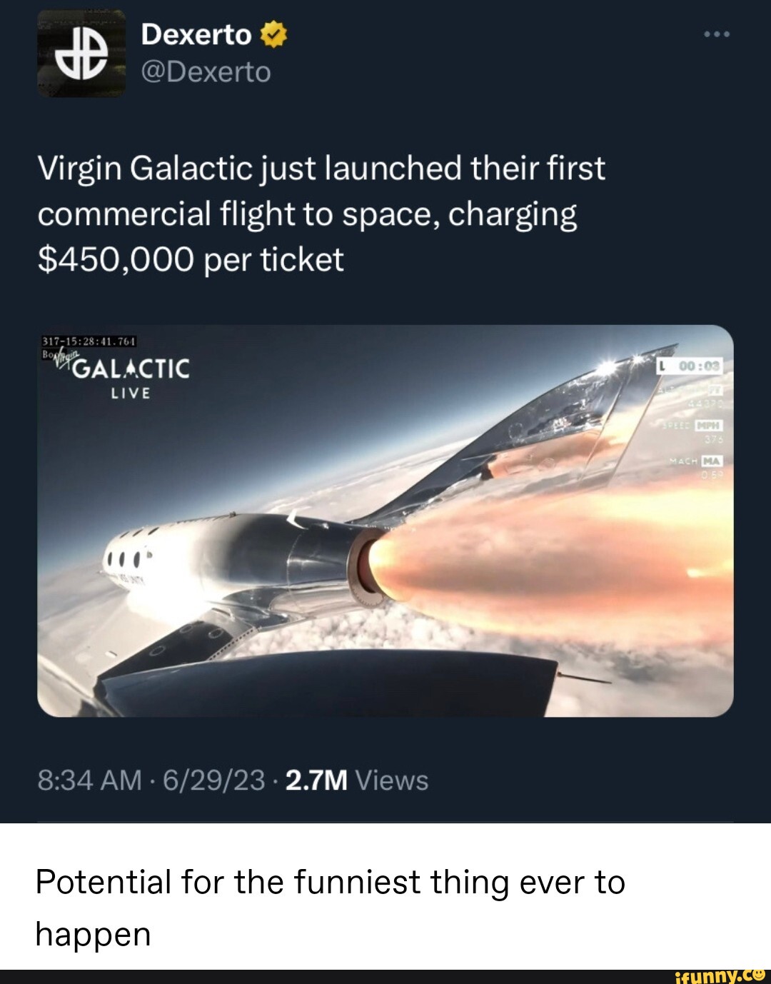 Virgin Galactic just launched their first commercial flight to space ...