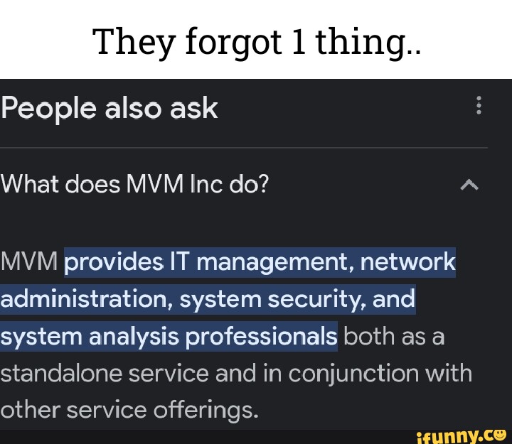 They forgot 1 thing.. People also ask What does MVM Inc do? MVM ...