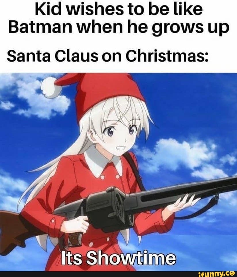 Kid wishes to be like Batman when he grows up Santa Claus on Christmas ...