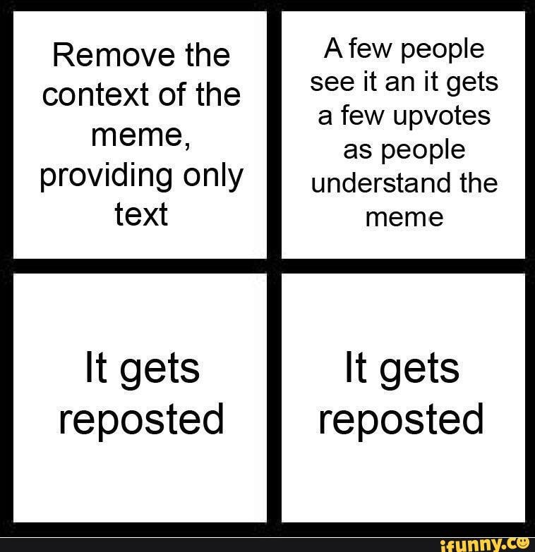 Remove the context of the meme, providing only text A few people see it ...