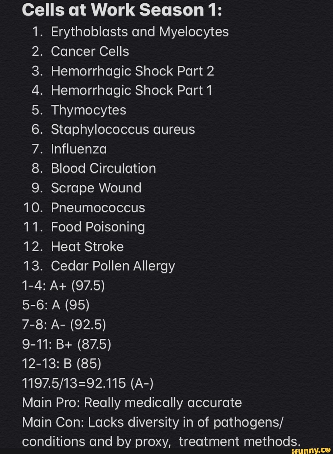 Cells at Work Season 1: Erythoblasts and Myelocytes Cancer Cells ...