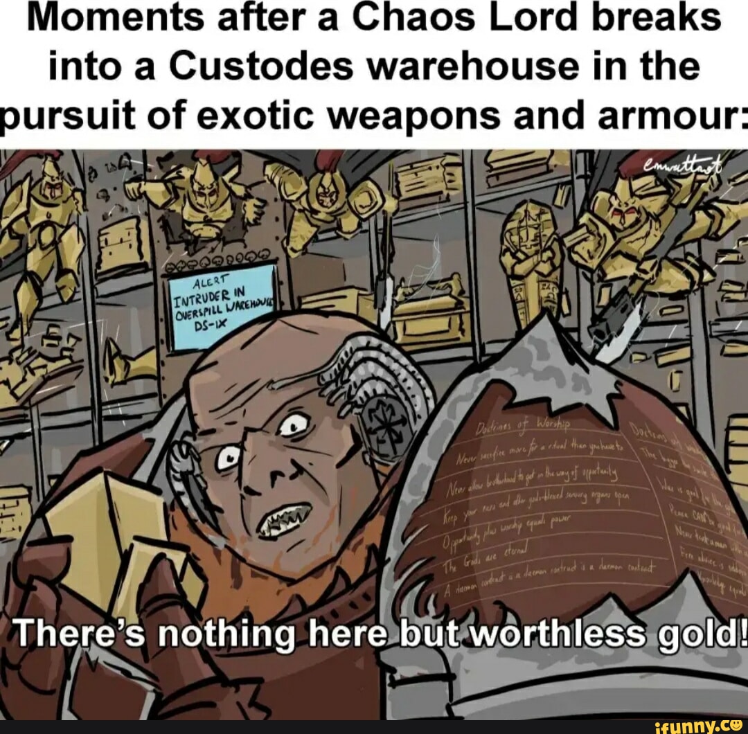 Moments after a Chaos Lord breaks into a Custodes warehouse in the ...