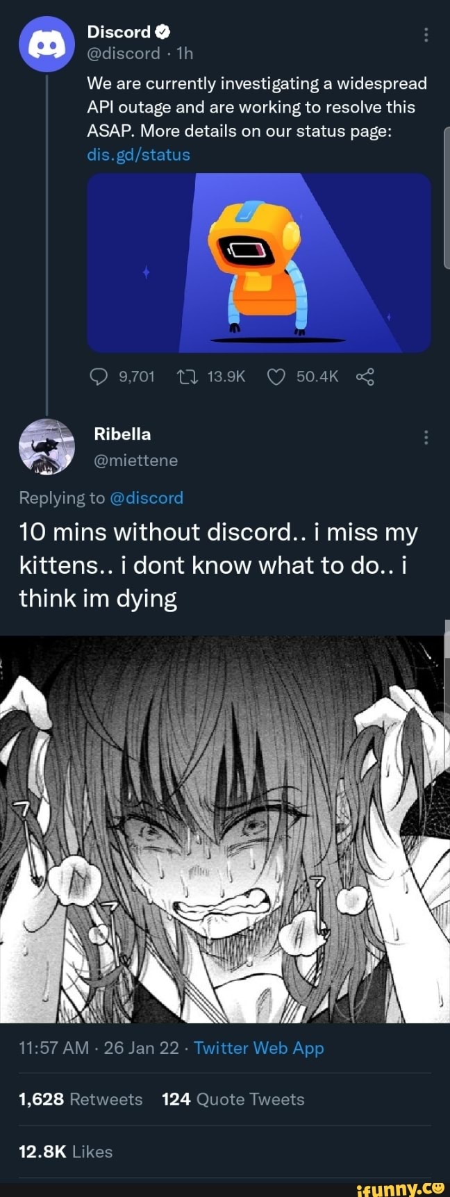 Discord @ @discord th dis. We are currently investigating a widespread ...