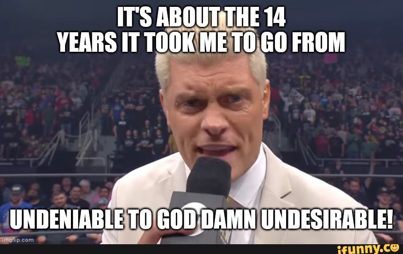 IT'S ABOUT-THE 14 YEARS IT TOOK ME GO FROM UNDENIABLE TO GO'DAMN ...