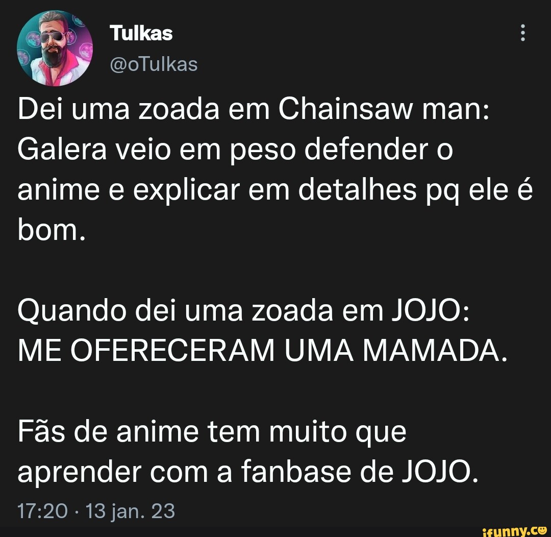 Tulkas de. (oTulkas Dei uma zoada em Chainsaw man: Galera veio em peso ...