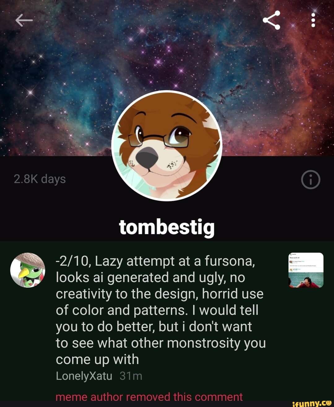 2.8K days Lazy attempt at a fursona, looks ai generated and ugly, no ...
