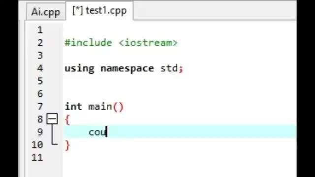 Ul #include using namespace std; 6 7 int main() - )
