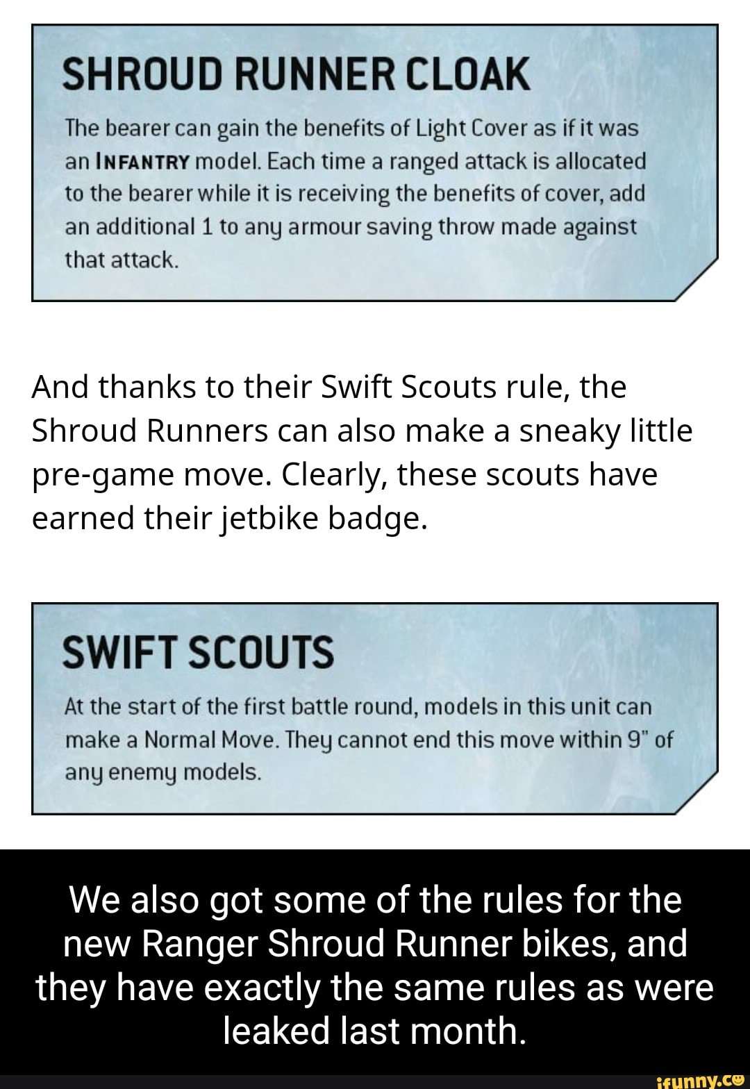 SHROUD RUNNER CLOAK The bearer can gain the benefits of Light Cover as ...