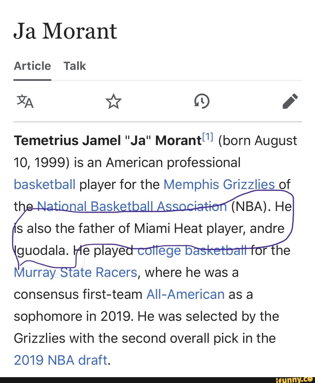 Article Temetrius Jamel "Ja" Morant"! (born August 10, 1999) is an ...