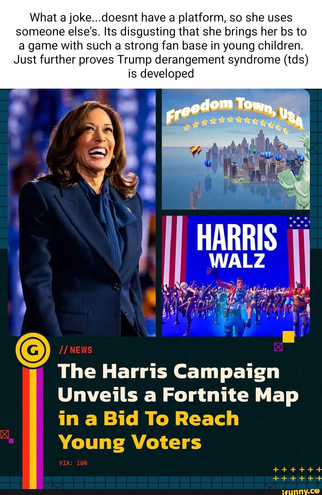 What a joke...doesnt have a platform, so she uses someone else's. Its ...