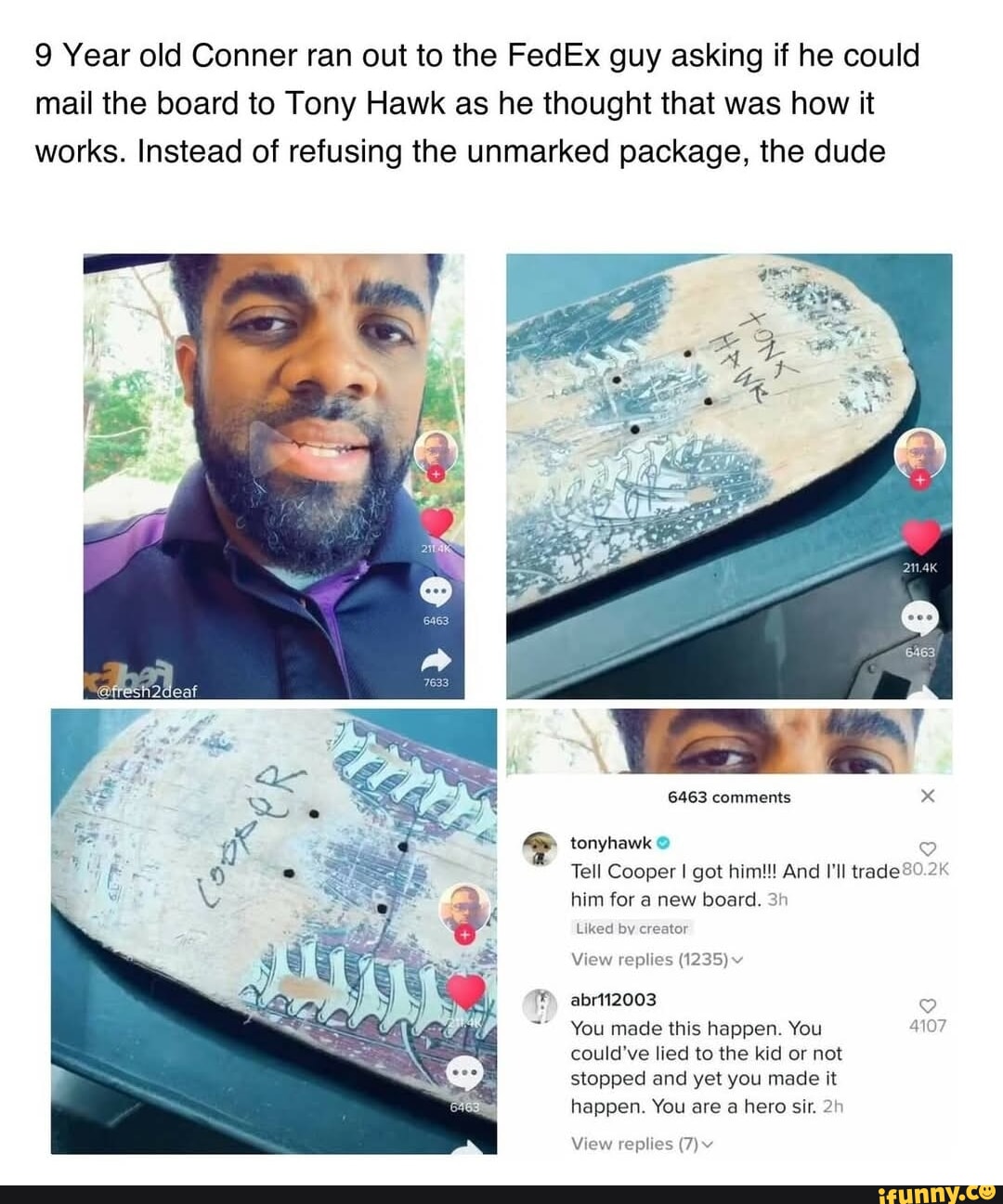 9 Year old Conner ran out to the FedEx guy asking if he could mail the ...