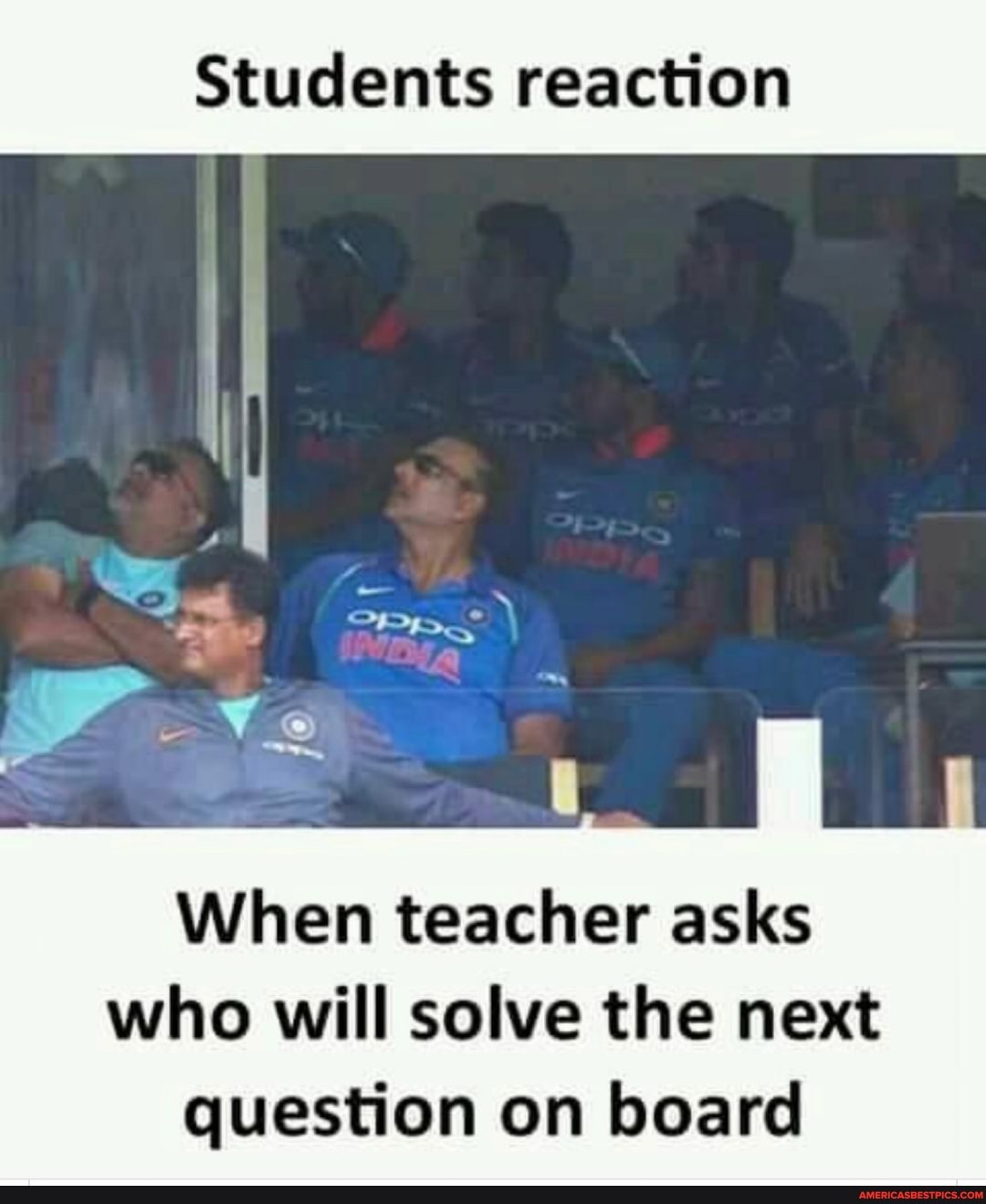 Students reaction When teacher asks who will solve the next question on ...