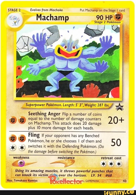 STAGE Evolves from Machoke Put on the Stage card Machamp Stage ...