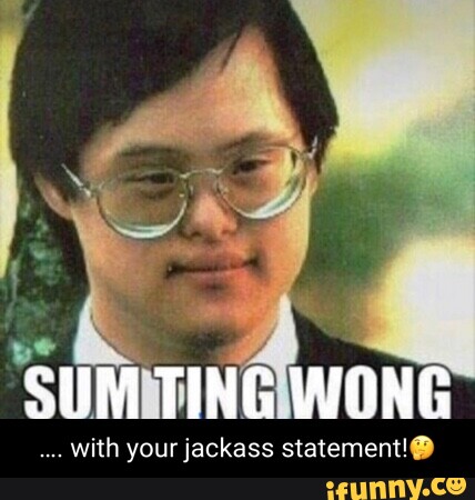 SUM TING WONG with your jackass statement! - iFunny