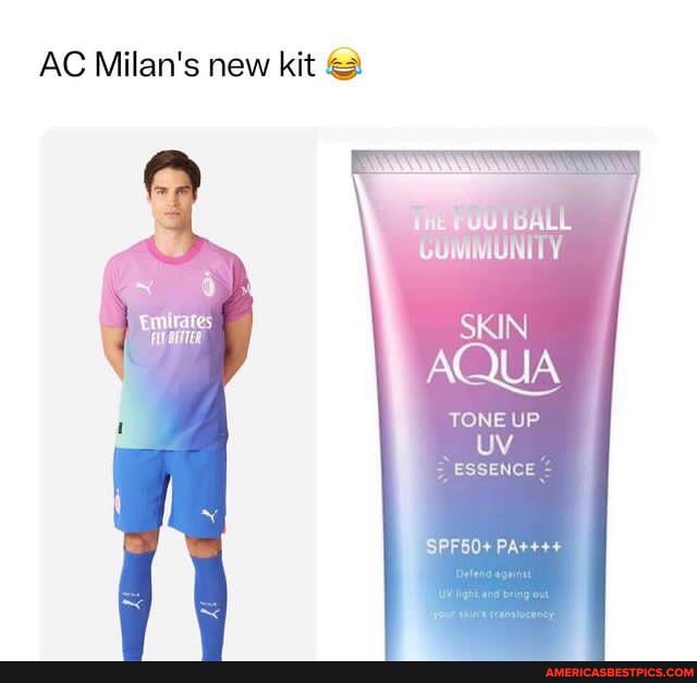 AC Milan's new kit UNITY SKIN AQUA TONE UP ESSENCE SPF50+ PAt ...
