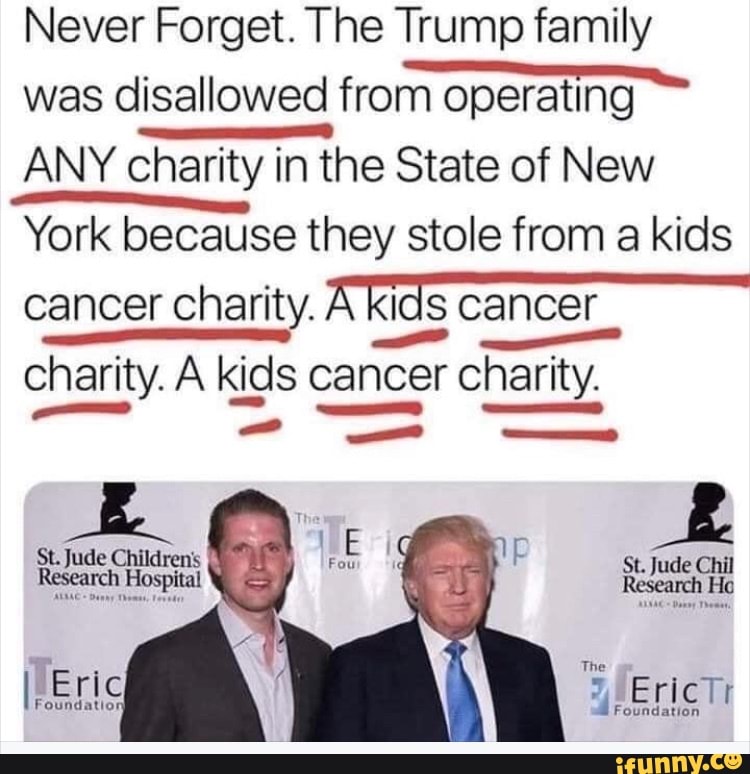 Never Forget. The Trump family A was disallowed from operating ANY ...