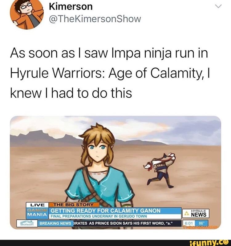 Kimerson @TheKimersonShow As soon as I saw Impa ninja run in Hyrule ...