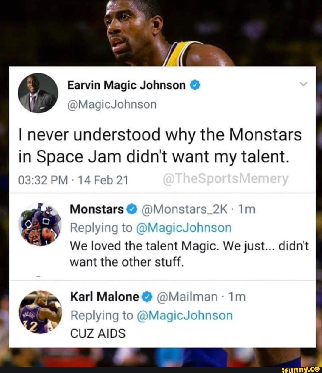 Earvin Magic Johnson @MagicJohnson I never understood why the Monstars ...