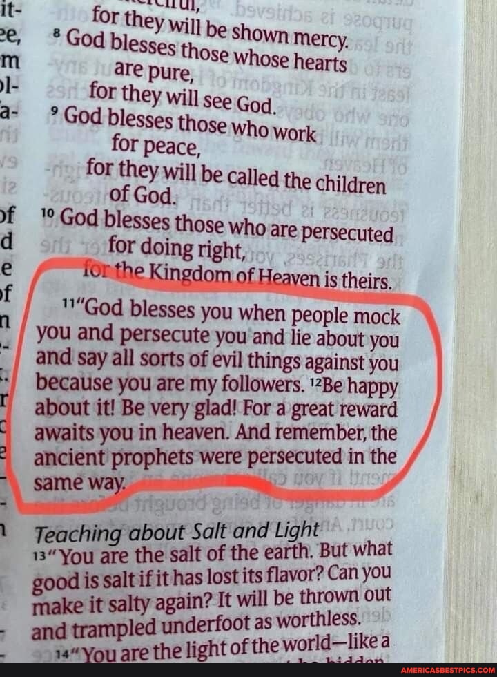 It- for they God they will be shown men m are pure, blesses Ose whose ...