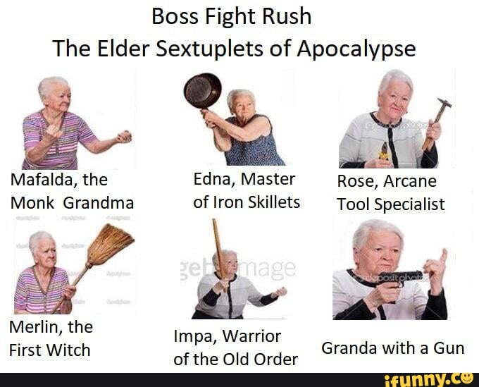 Boss Fight Rush The Elder Sextuplets of Apocalypse a Mafalda, the Edna ...