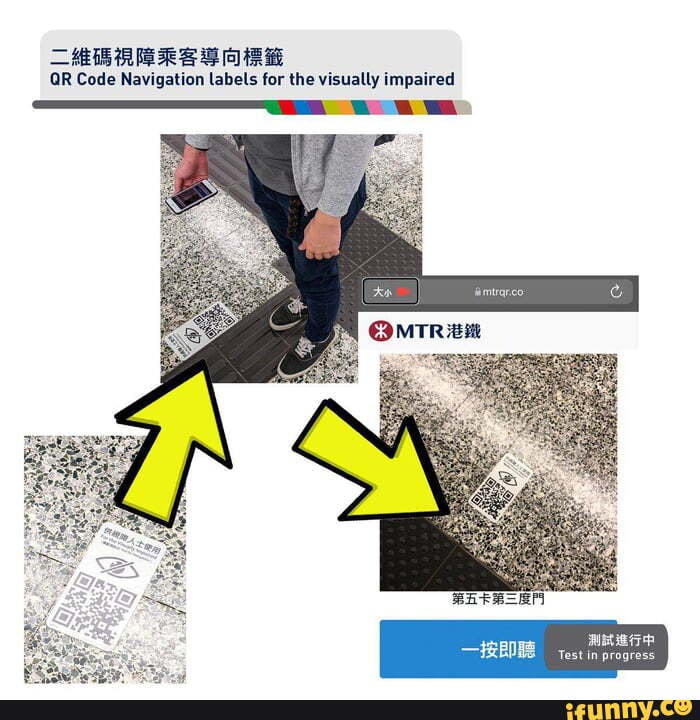 CHE RRERE QR Code Navigation labels for the visually impaired proaress ...