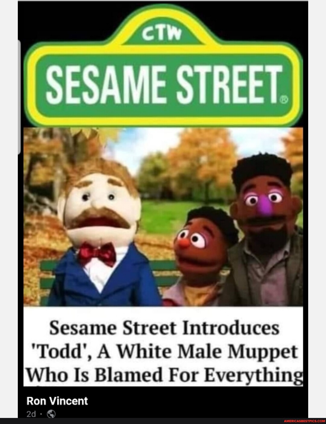 SESAME STREET. I Sesame Street Introduces 'Todd', A White Male Muppet ...