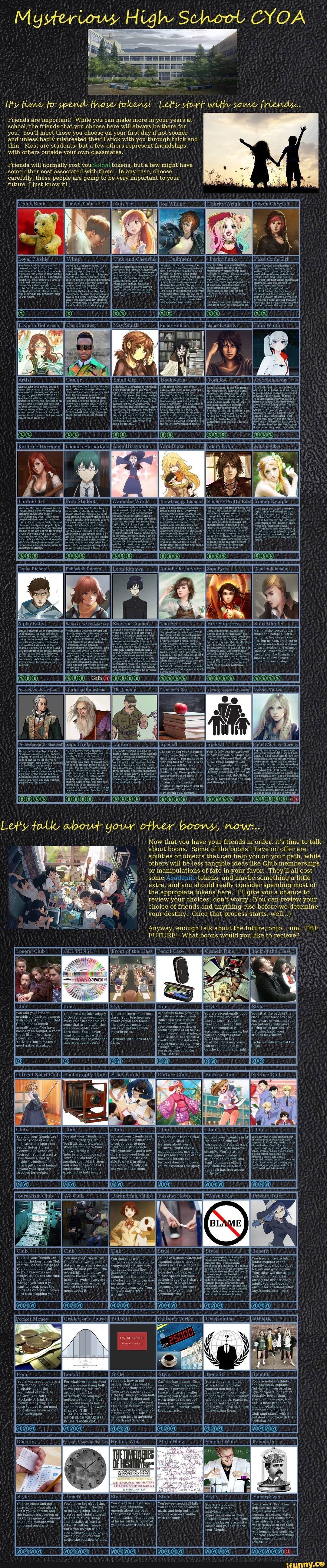 Mysterious Highschool CYOA - iFunny