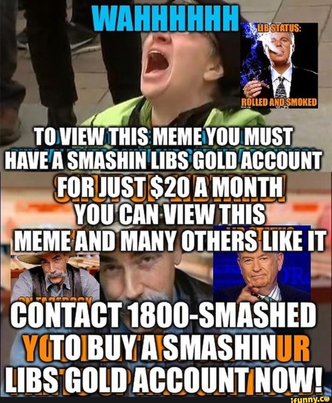 TO VIEW THIS MEME YOU MUST HAVE A SMASHIN LIBS GOLD ACCOUNT FOR JUST ...