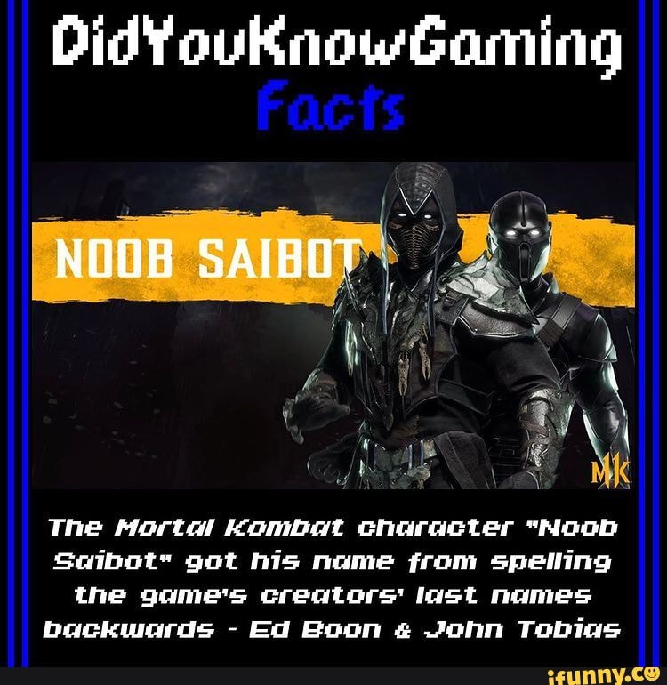 DidYouKnowGaming Facts NOOB ie MK The Mortal Kombat character "Hoob ...