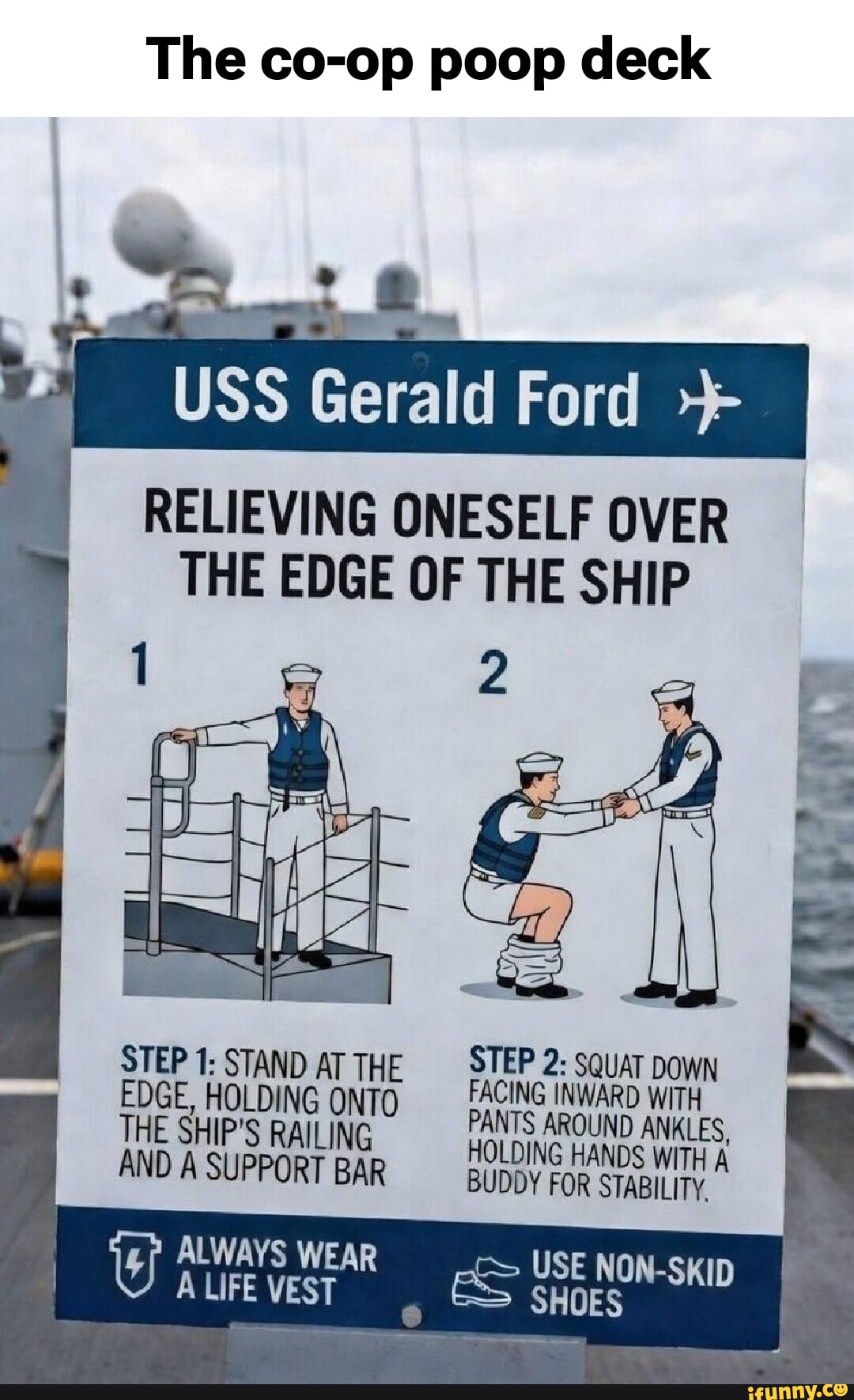 The co-op poop deck USS Gerald Ford I RELIEVING ONESELF OVER THE EDGE ...
