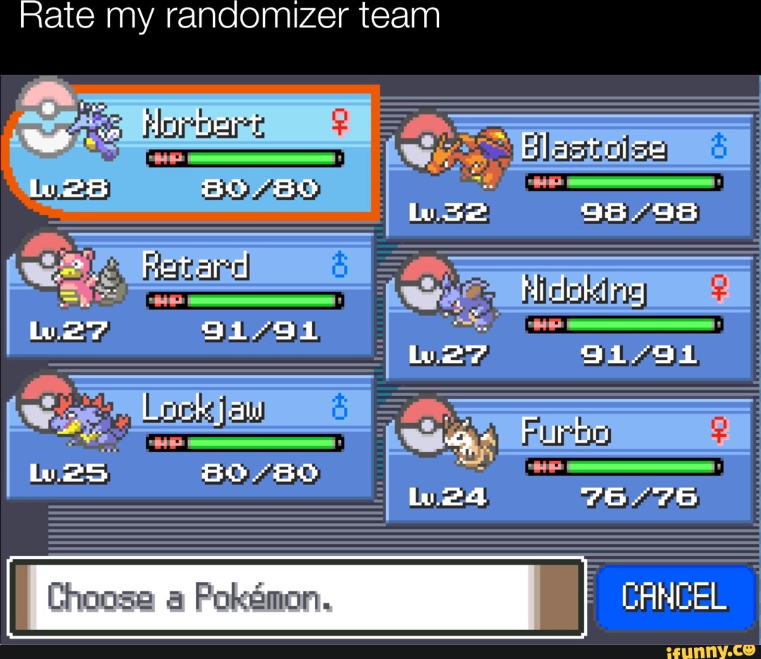 Wt Horbert Retard lu? Gieoci Lock: j au 60 Choose Pokemon. Rate my ...