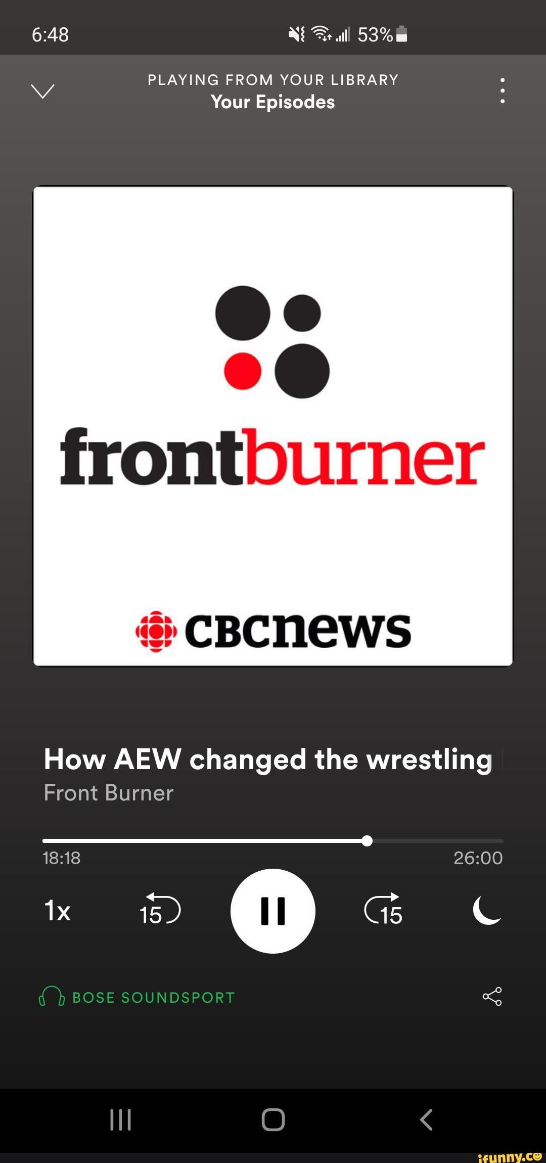 Ll PLAYING FROM YOUR LIBRARY Your Episodes frontburner How AEW changed ...