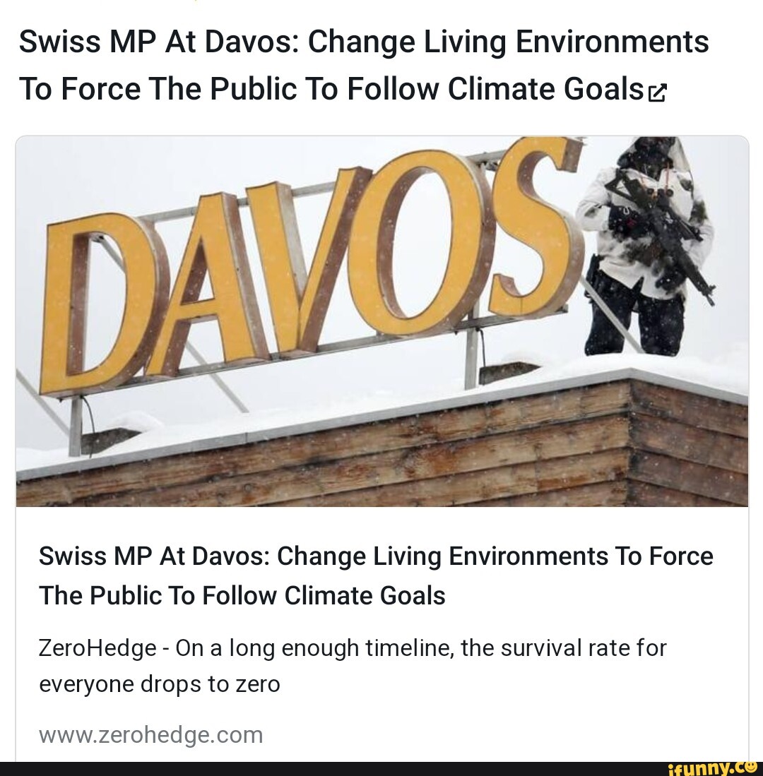 Swiss MP At Davos: Change Living Environments To Force The Public To ...