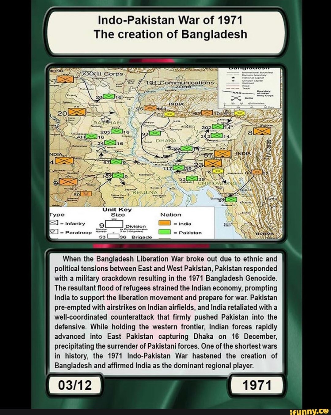 Indo-Pakistan War of 1971 The creation of Bangladesh nication: zone ...